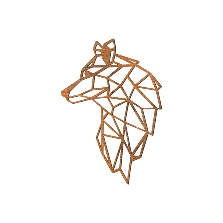 Varg Väggdekoration av cortenstål 2.0